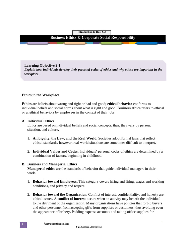 S 2 - Business Ethics Social Responsibility | PDF | Business Ethics ...