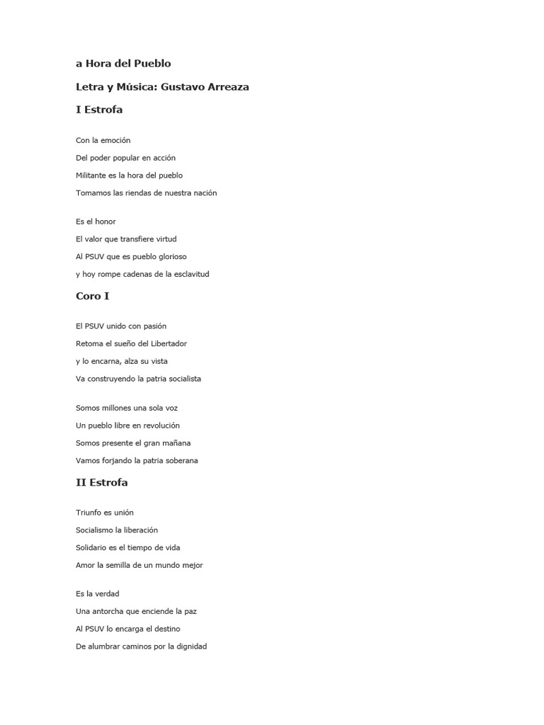 Himno Del PSUV | PDF