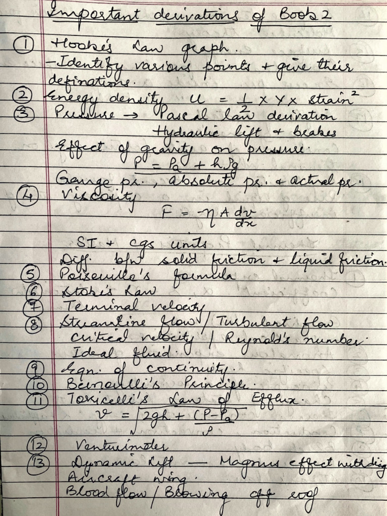 Important Derivations Chapterwise | PDF