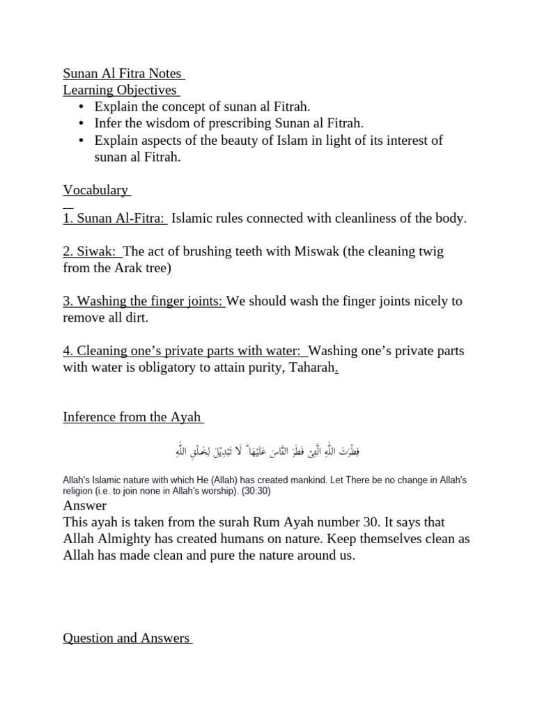 Sunan Al Fitra Notes G-7 | PDF | Abrahamic Religions | Monotheistic ...