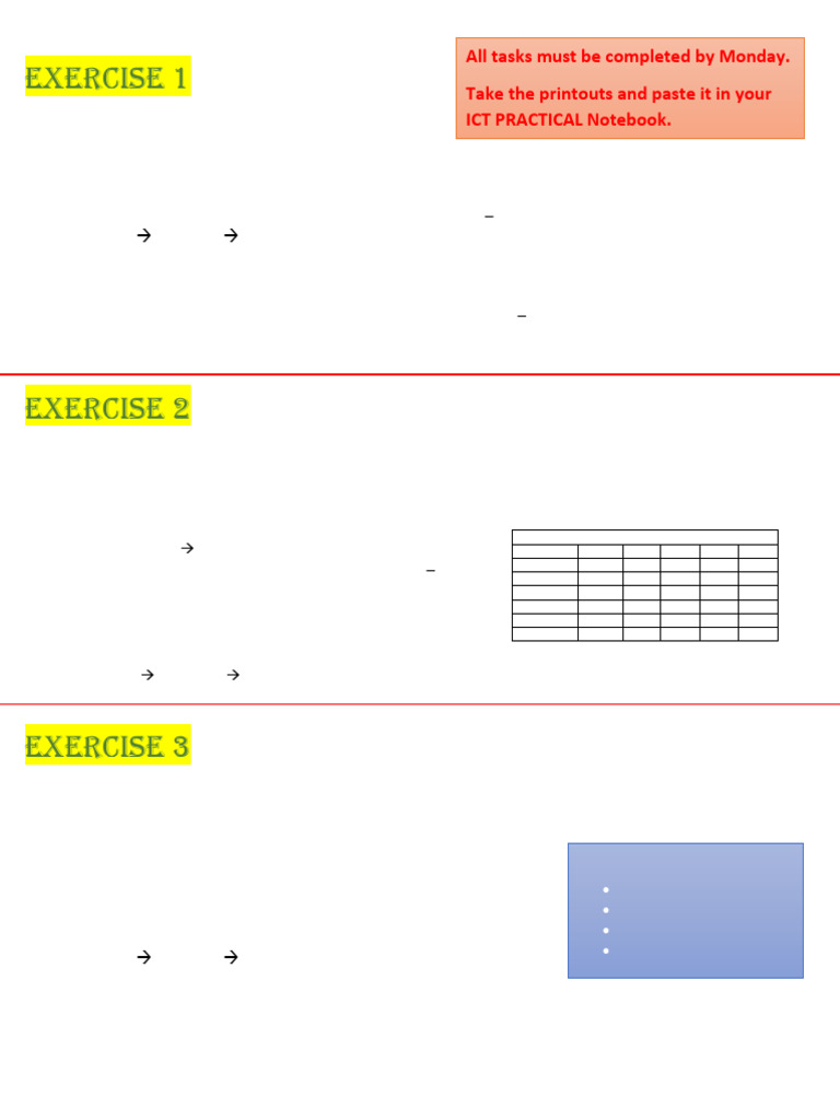 Microsoft Office Practical Exercises Guide | PDF