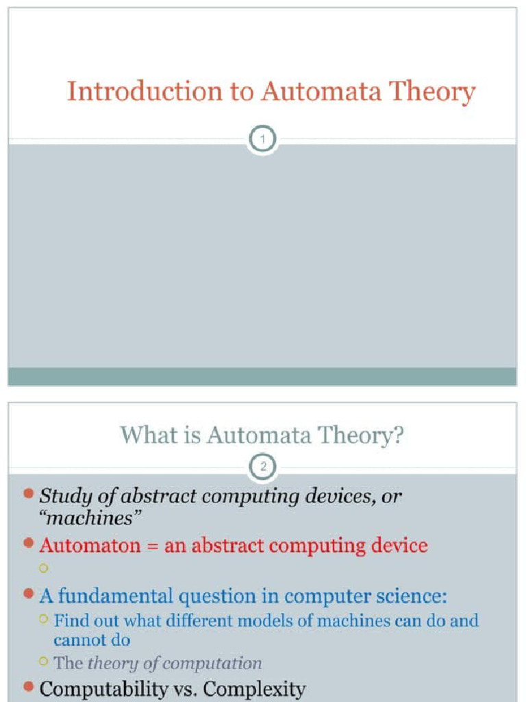 Introduction To Theory of Automata | PDF