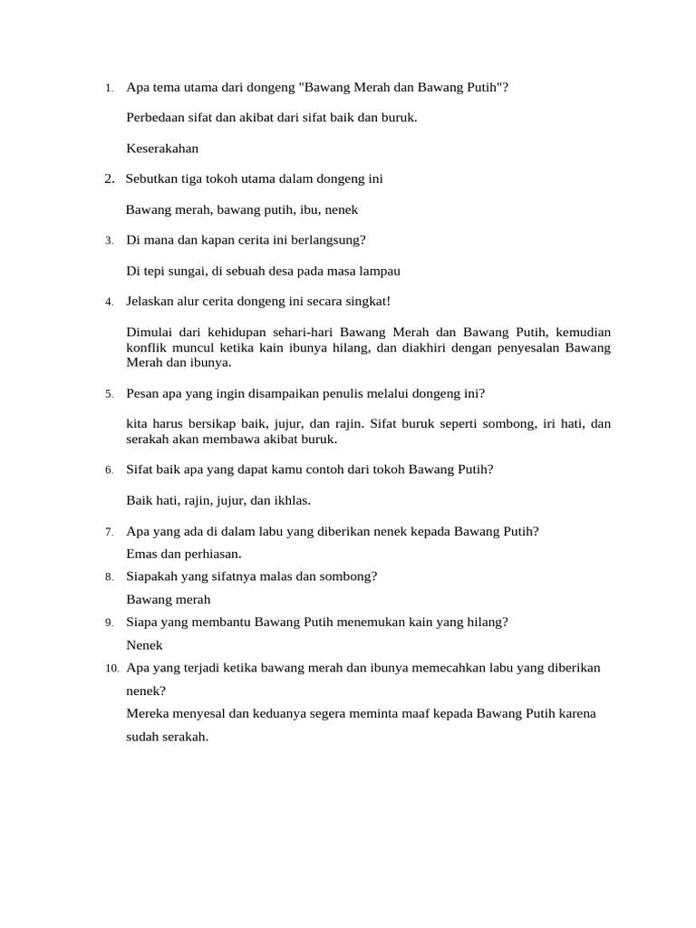 Apa Tema Utama Dari Dongeng | PDF