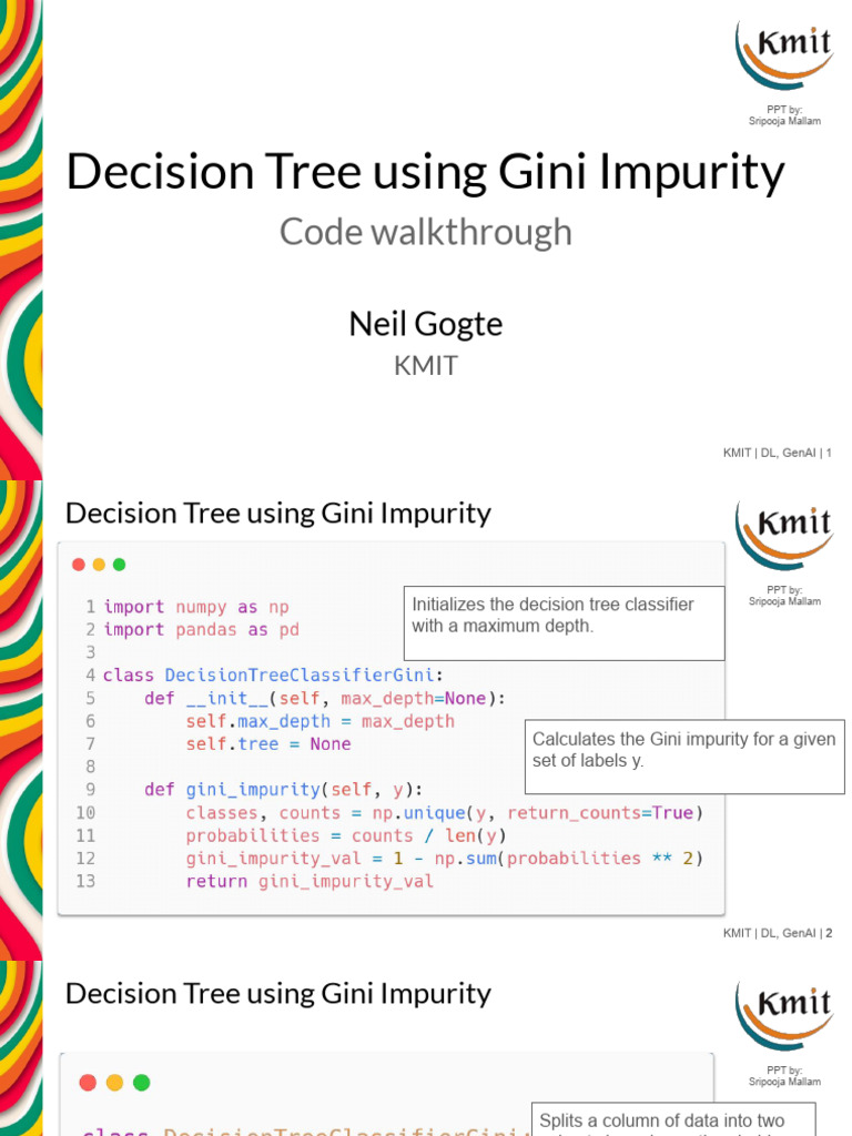 Decision Tree Gini Impurity Guide | PDF | Algorithms And Data ...