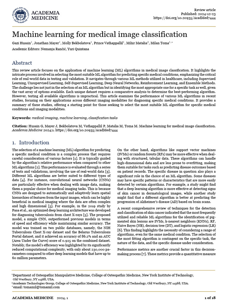 Machine_learning_for_medical_image_class | PDF | Machine Learning ...