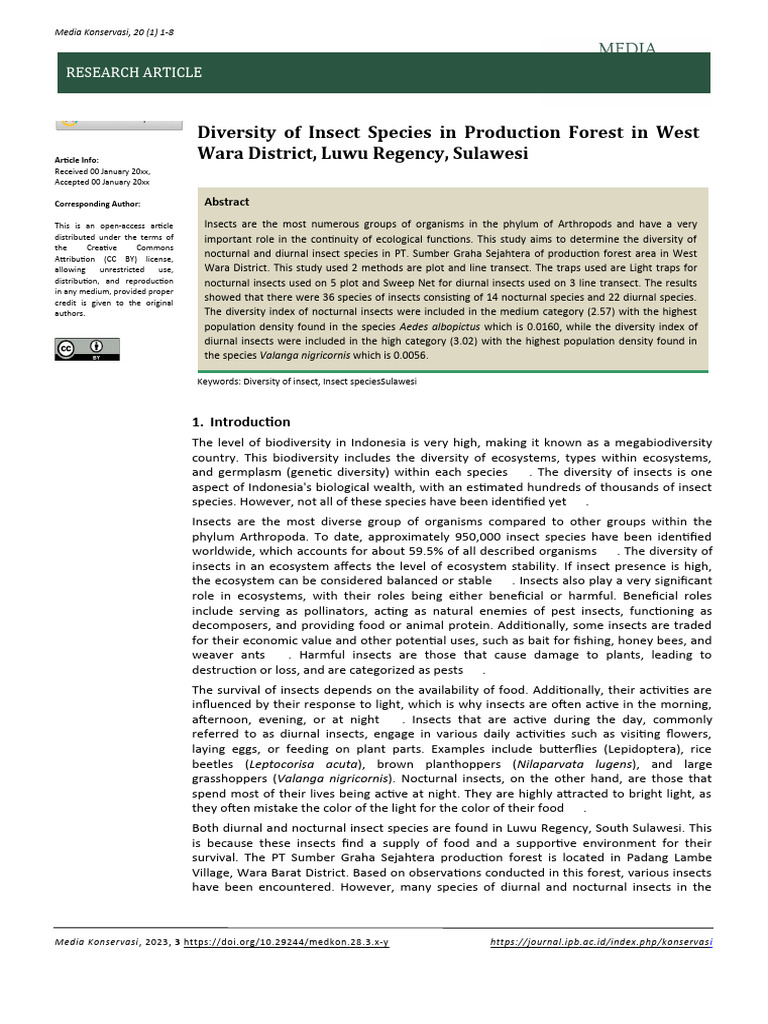 55491-295146-1-5-20240822 Revisi | PDF | Biodiversity | Insects