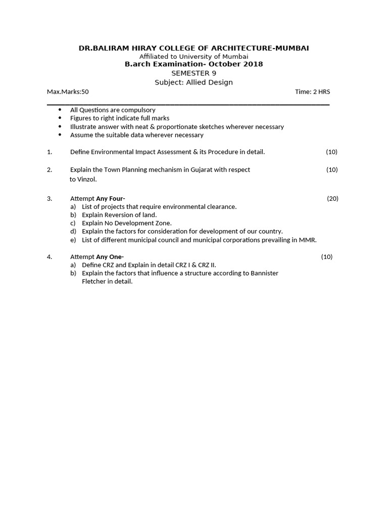 Architecture Exam: Allied Design | PDF