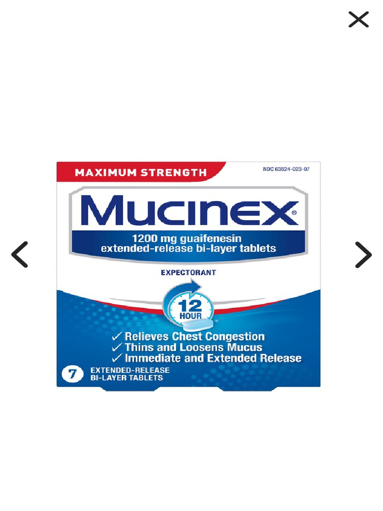 Mucinex Maximum Strength Chest Congestion Expectorant Tablets, 7 Count ...