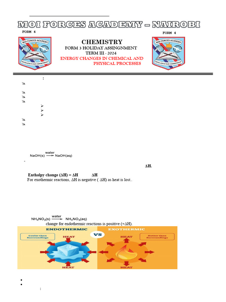 f3-Ht3-Chem 2024 Energy Changes - 081704 | PDF | Chemical Reactions | Combustion