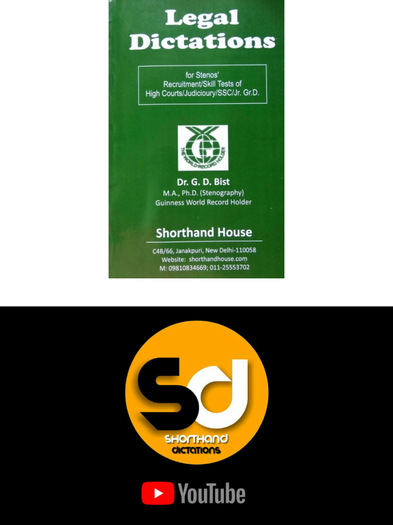 G.D. Bist - Legal - Volume 1 - Shorthand Dictations | PDF