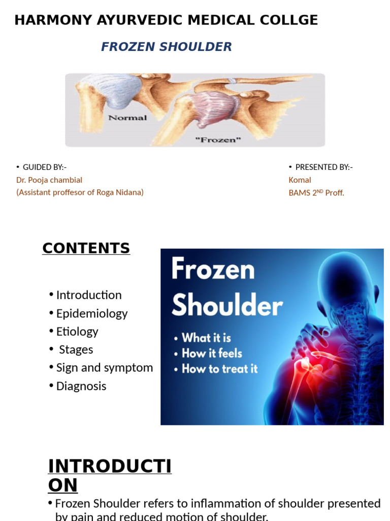 Frozen Shoulder Komal | PDF | Shoulder | Anatomical Terms Of Motion