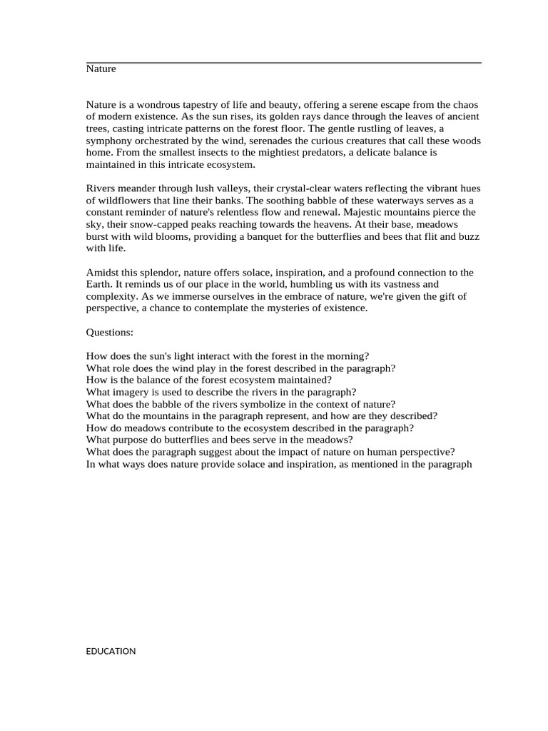 Reading Paragraph With Questions | PDF | Innovation | Sustainability