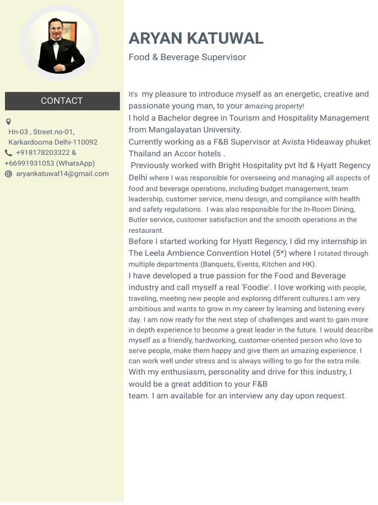 Aryan CV.24 | PDF | Restaurants | Menu