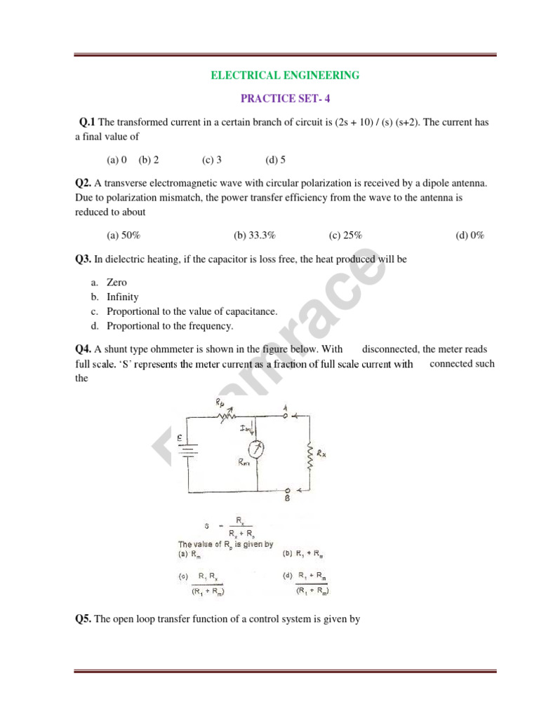 DRDO Electrical Engineering Paper 4 | PDF | Electric Motor | Amplifier