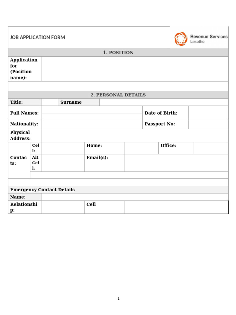 New EMPLOYMENT APPLICATION FORM R | PDF
