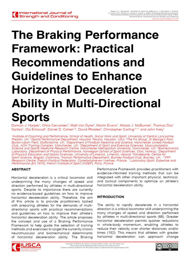 The Braking Performance Framework: Practical Recommendations and Guidelines To Enhance ...