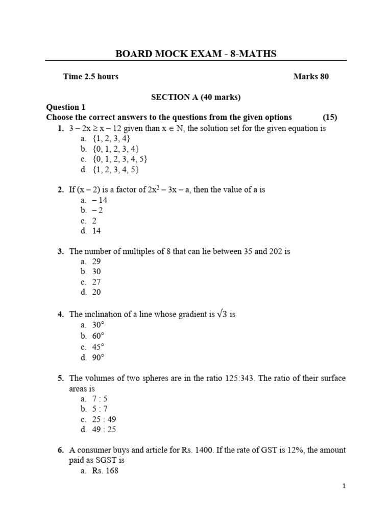 Revision 8-Prelims mock-Maths-Q | PDF | Circle | Cartesian Coordinate ...