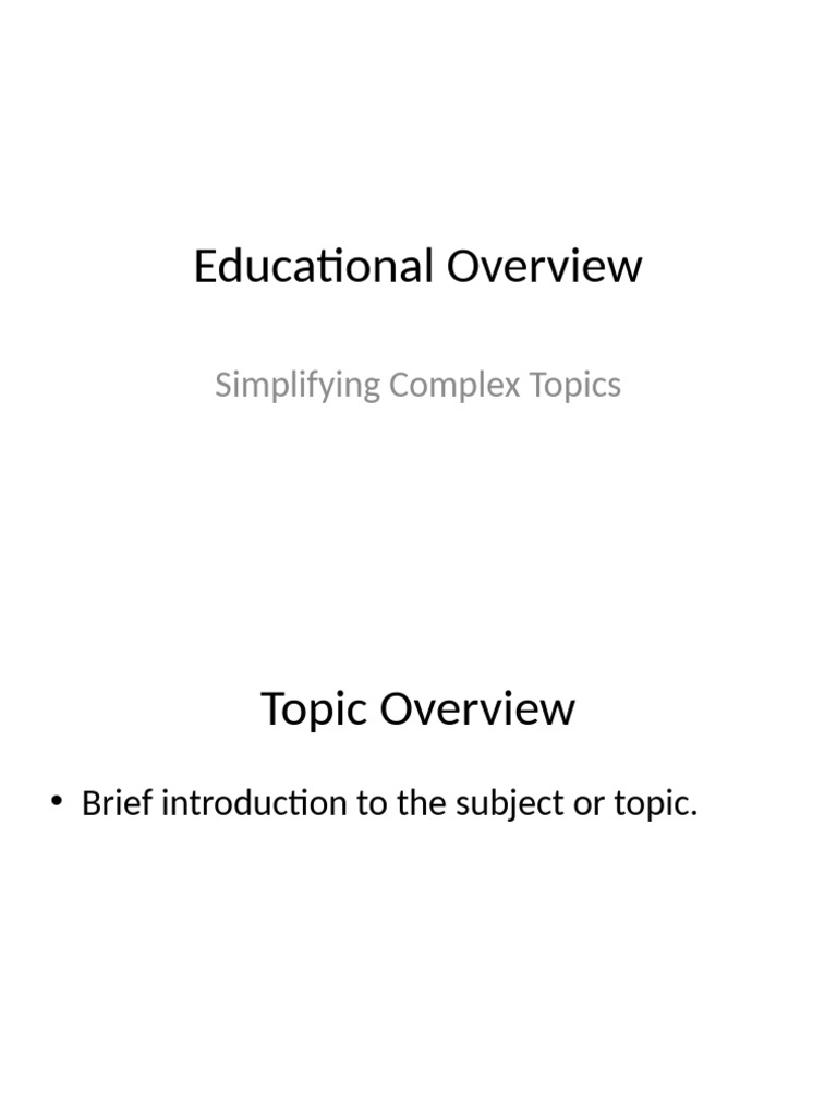 Educational Overview Presentation | PDF