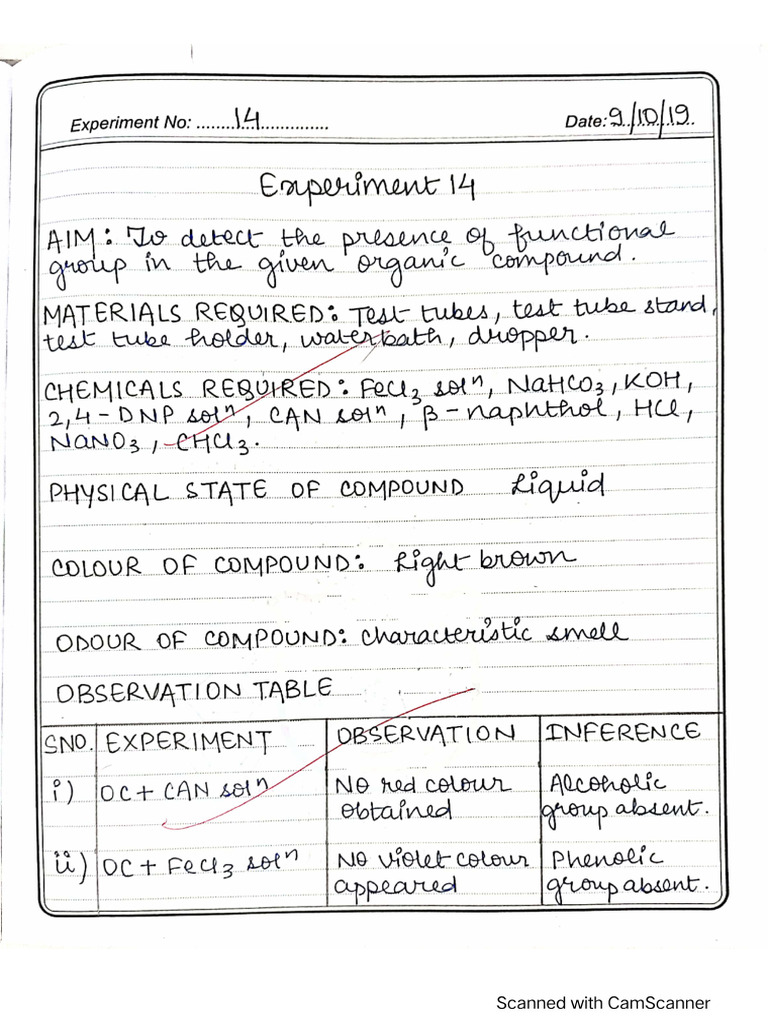 XII. Exp. 14 - Functional Group Analysis | PDF