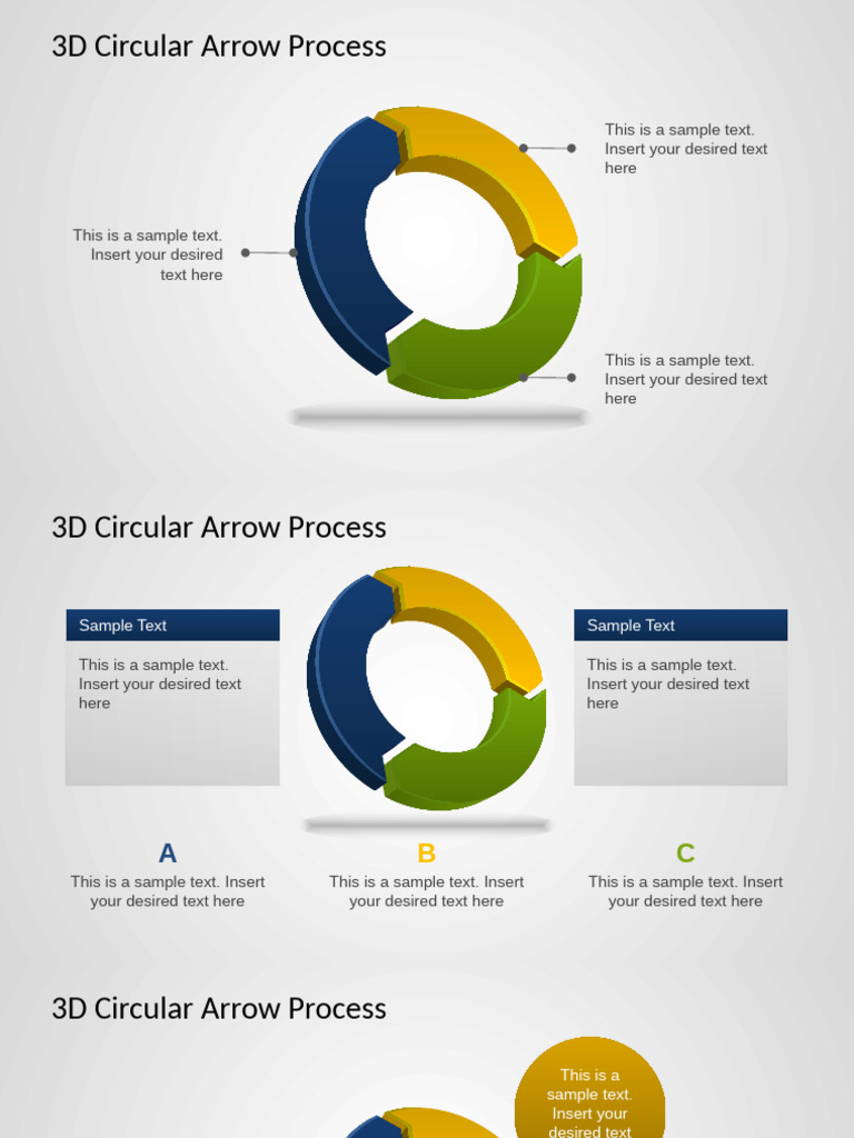 3D Circular Arrow Process Diagrams for PowerPoint | PDF