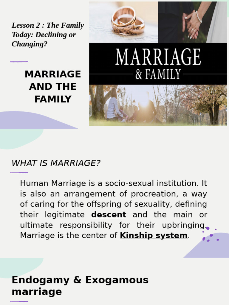 Lesson 2 - Continuation (Marriage & Family | PDF | Marriage | Family