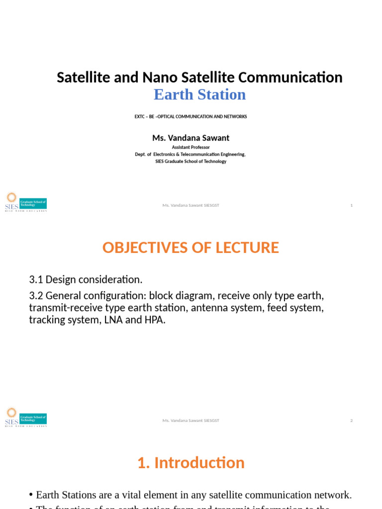 CH 3 Satellite Notes Earth Stationh | PDF | Antenna (Radio ...
