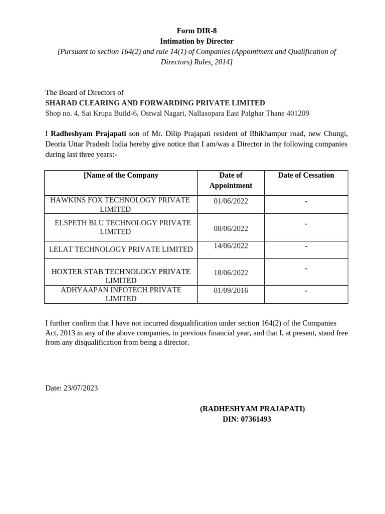 DIR-8 Radheshyam | PDF