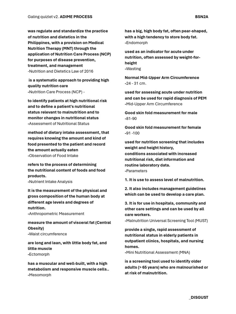 ADIME-Process2 | PDF | Malnutrition | Nutrition