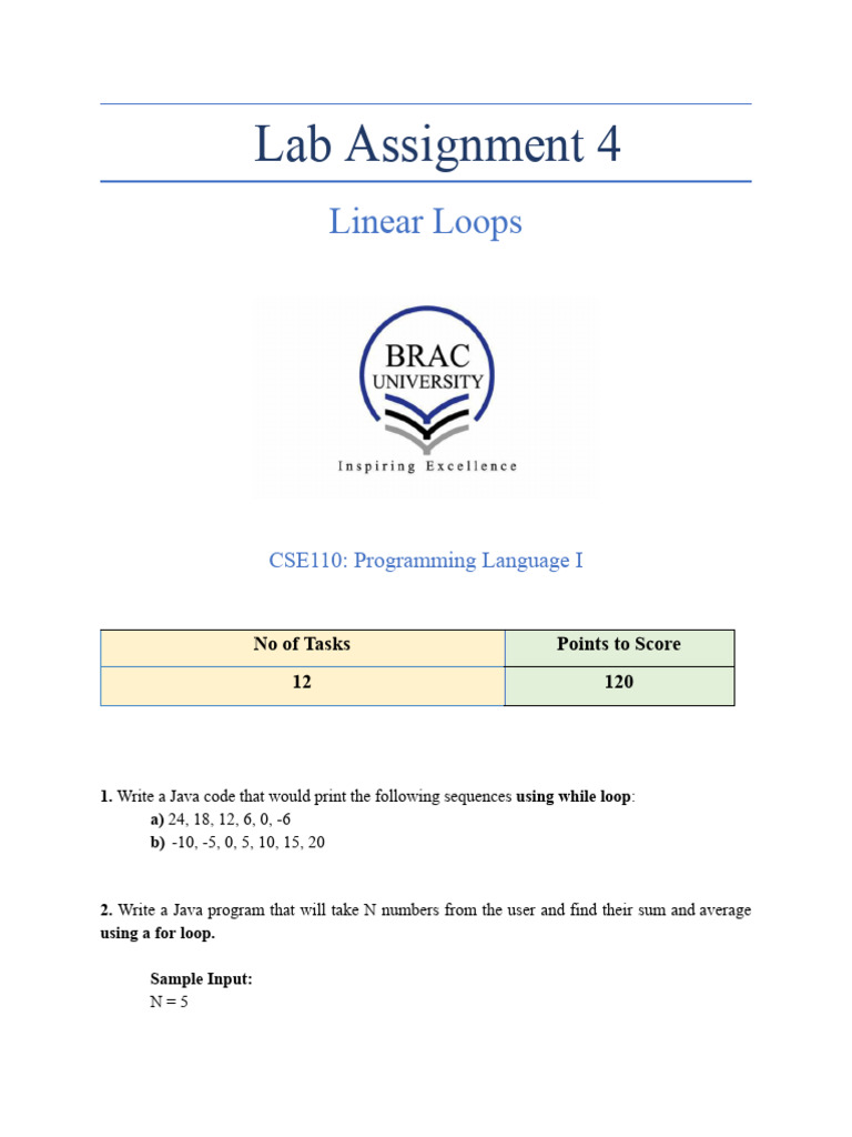 Assignment 4 - Linear Loops | PDF | Numbers | Prime Number
