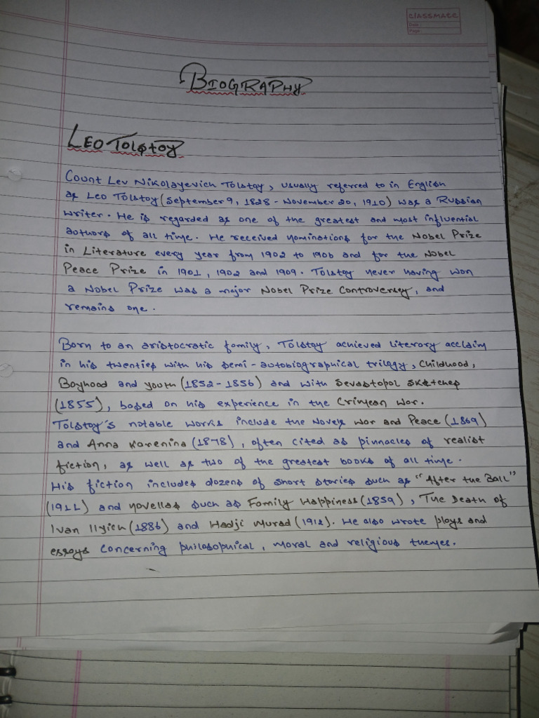 Biography of Leo Tolstoy | PDF