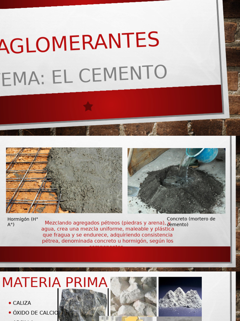 Aglomerantes - cemento | PDF | Cemento | Hormigón