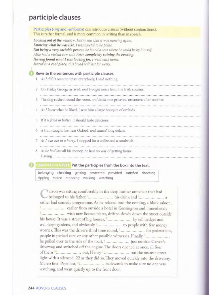 Even more Participle Clauses | PDF