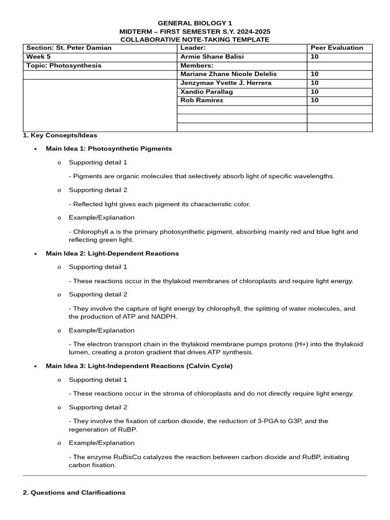 COLLABORATIVE-NOTE-TAKING-FOR-GENERAL-BIOLOGY-1 (1) | PDF ...