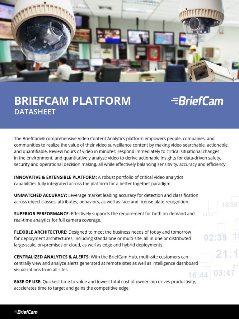 BriefCam Datasheet Protect and Insights | PDF | Analytics | Business ...