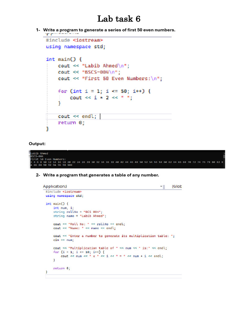 Programming Tasks: Even Numbers, Factorials | PDF
