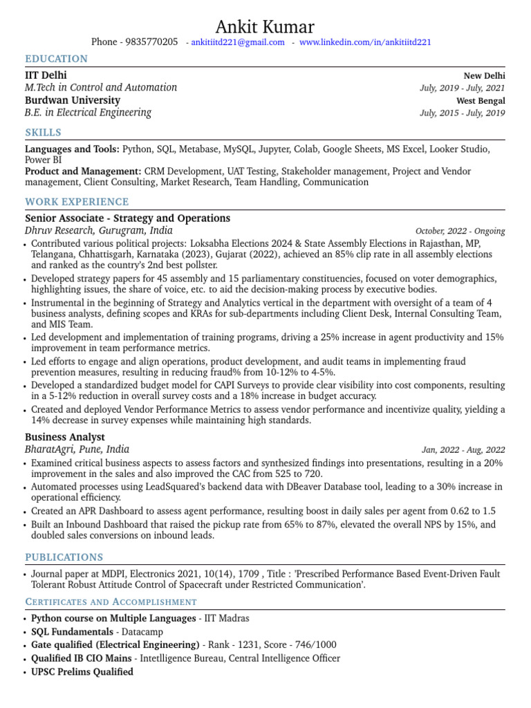 Resume Final Ankit-2 | PDF | Business | Computing