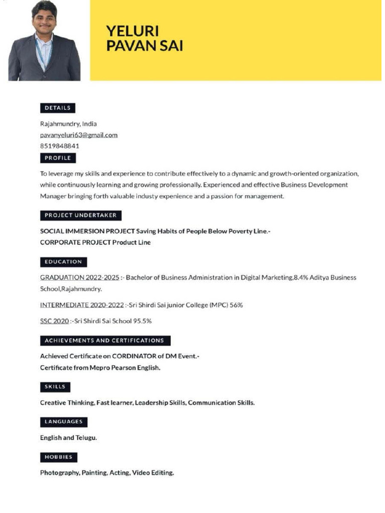 Yeluri Pavan PDF | PDF