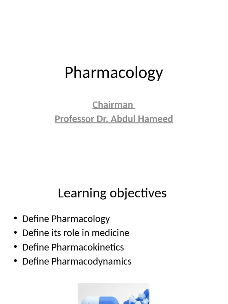Pharmacology intro | PDF