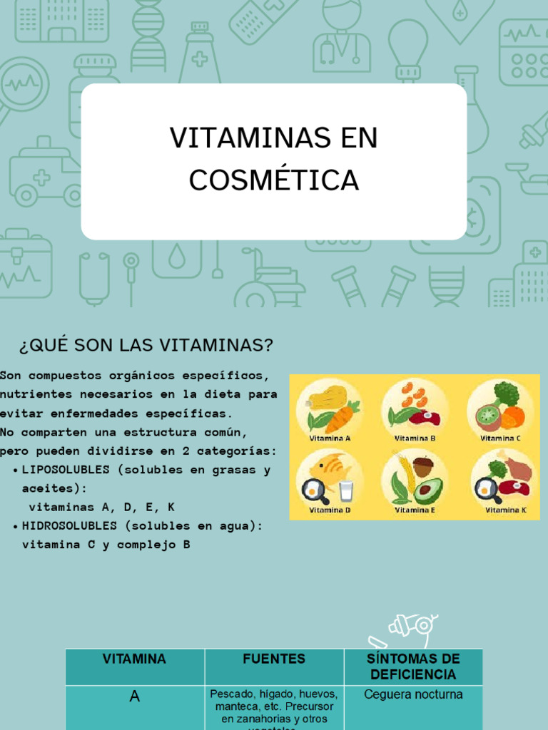Vitaminas en Cosmética: Beneficios y Usos | PDF