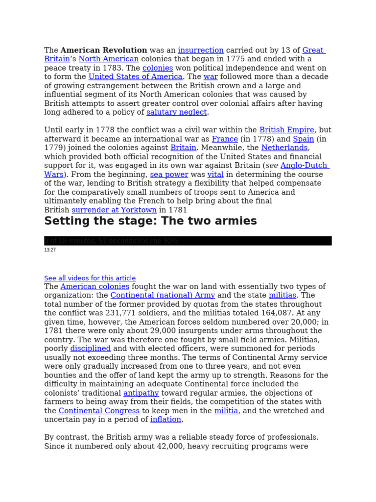 American Revolution | PDF | Military Operations Of The American ...