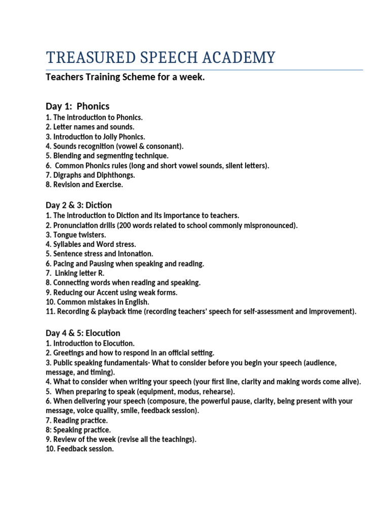 Teacher Training: Phonics & Diction Skills | PDF