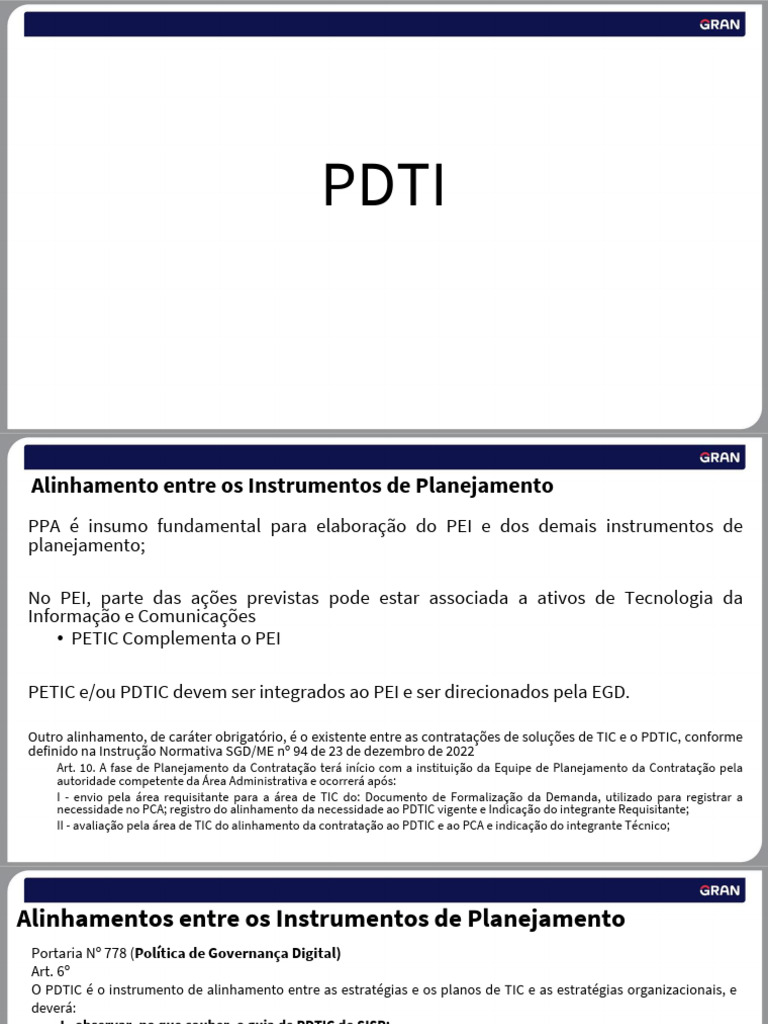 plano diretor pdti | PDF | Tecnologia da Informação | Planejamento
