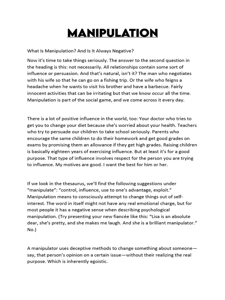 Understanding Manipulation | PDF | Reinforcement | Aesthetics