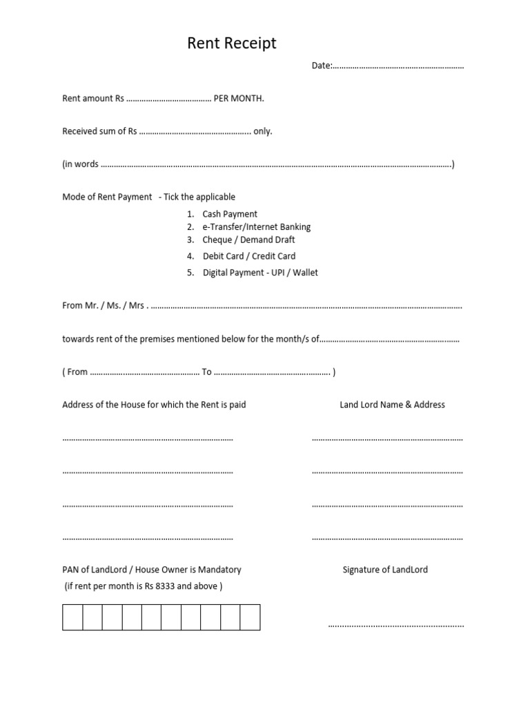 Rent Receipt | PDF