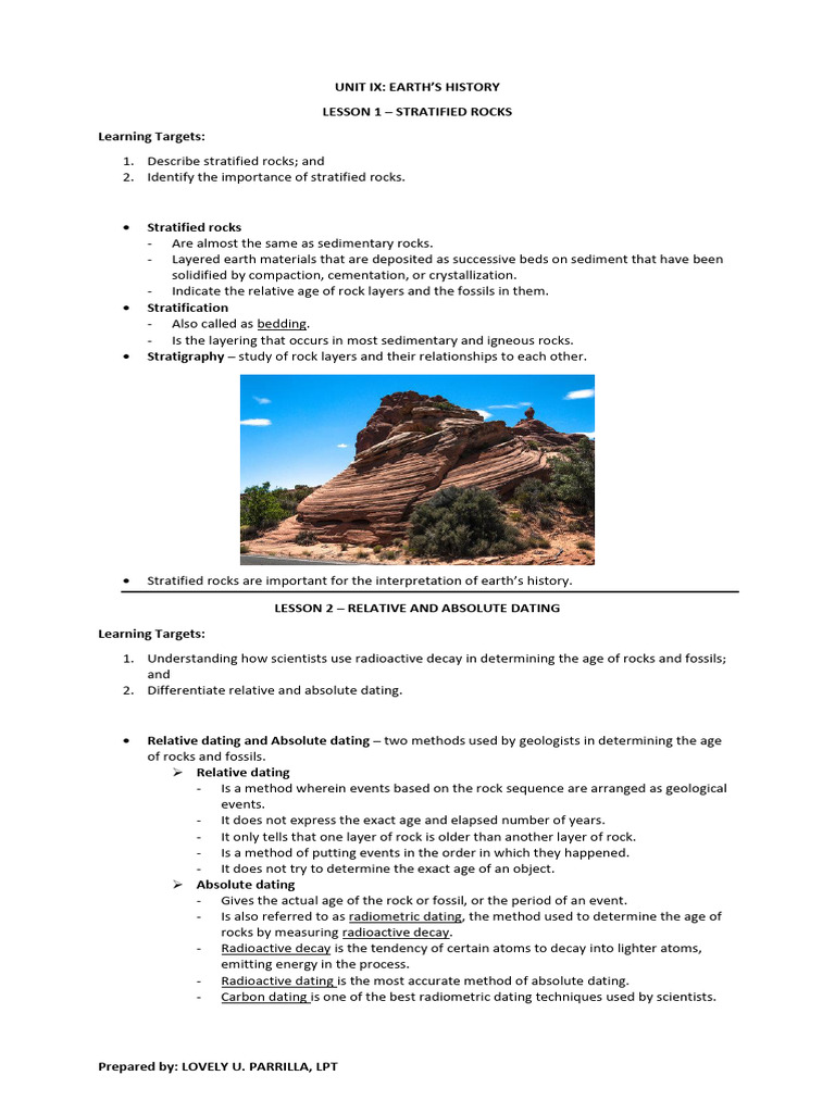 Unit Ix Earths History | PDF | Stratigraphy | Rock (Geology)