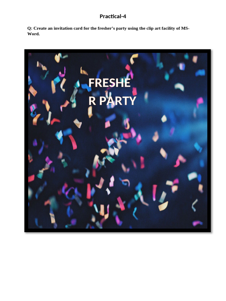 Fresher's Party Invitation Card Design | PDF