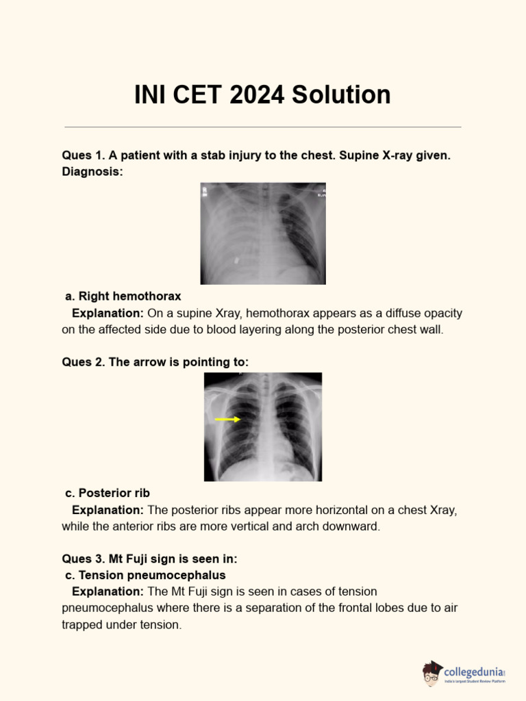 INI CET 2024 Solution | PDF | Blood Type | Ct Scan
