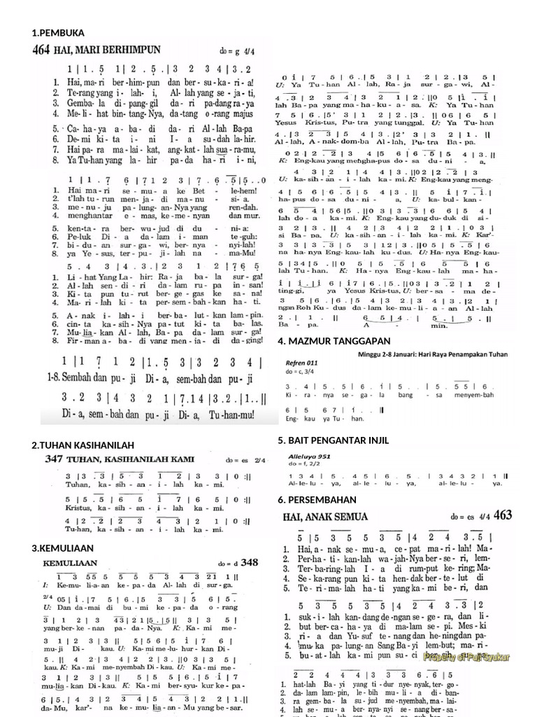 Lagu2 Hari Anak Misioner 2025 | PDF