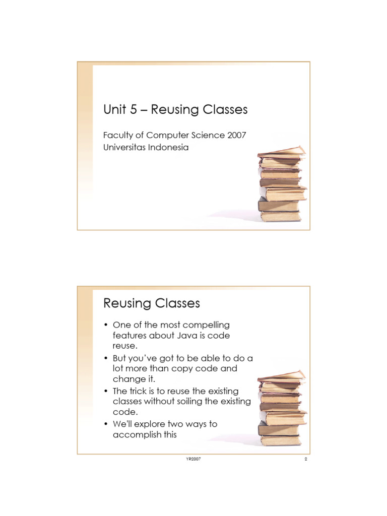 Unit_5_-_Reusing_Classes | PDF | Class (Computer Programming) | Inheritance (Object Oriented ...