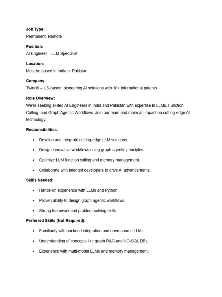 AI Engineer - LLM Specialist | PDF